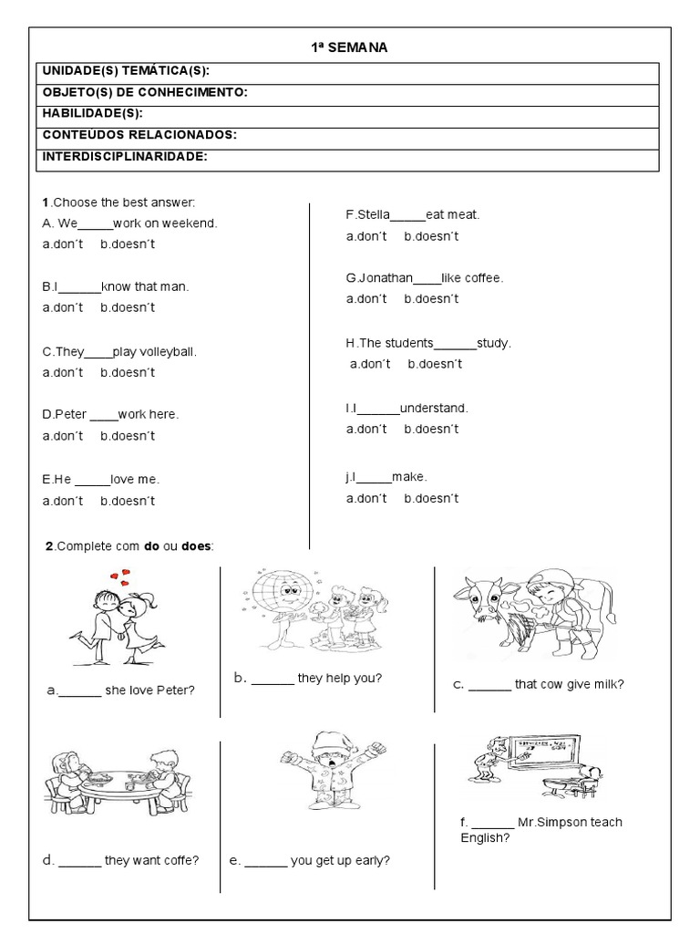 TRABALHO LINGUA INGLESA 3 Eja | PDF | Linguística | Sintaxe