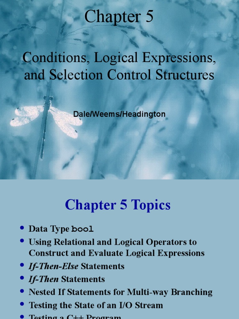 Conditions Logical Expressions And Selection Control Structures Pdf Boolean Data Type