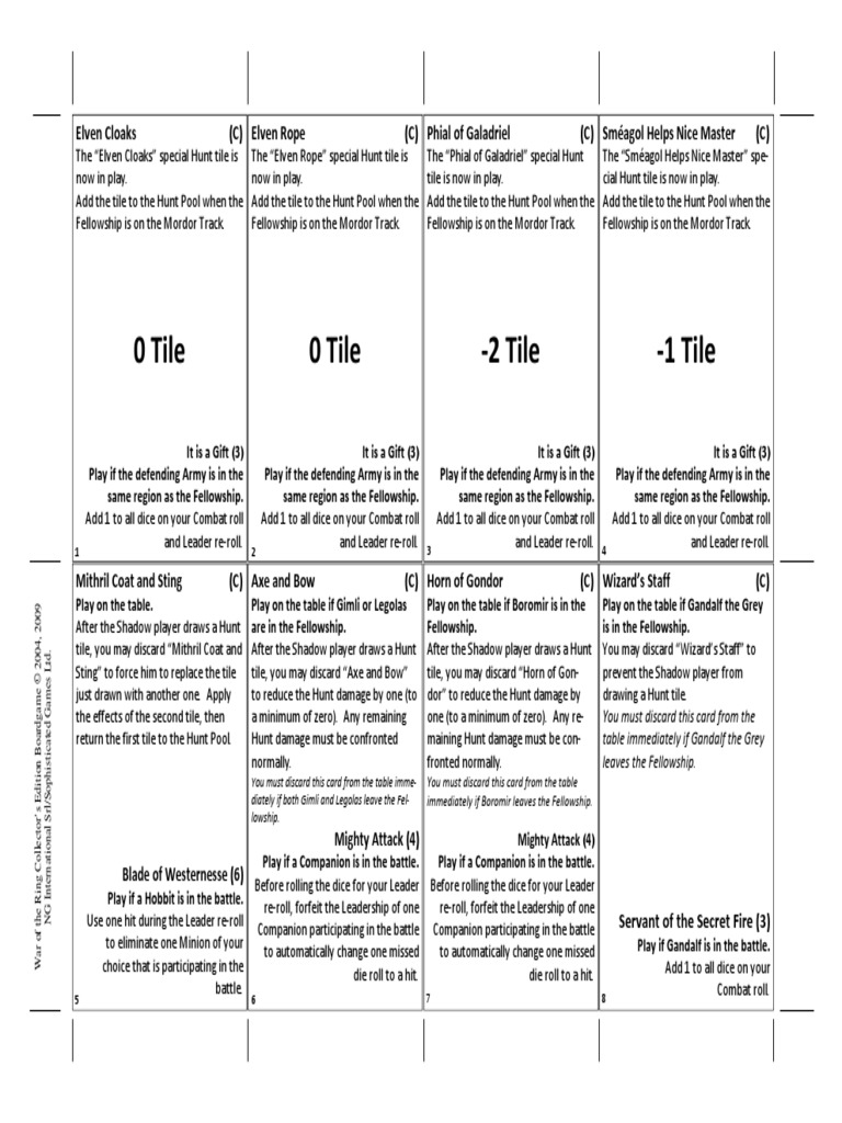 WotR_CE_Cardstock_Event_Cards | PDF | Mythopoeia | High Fantasy Novels