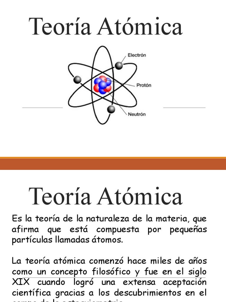 Teoria Atomica | PDF | Átomos | Núcleo atómico