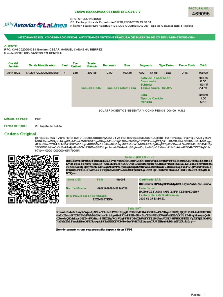 C Inetpub Wwwroot PDF 250120 131548 CAGC920904C81 | PDF | Pagos | Dinero