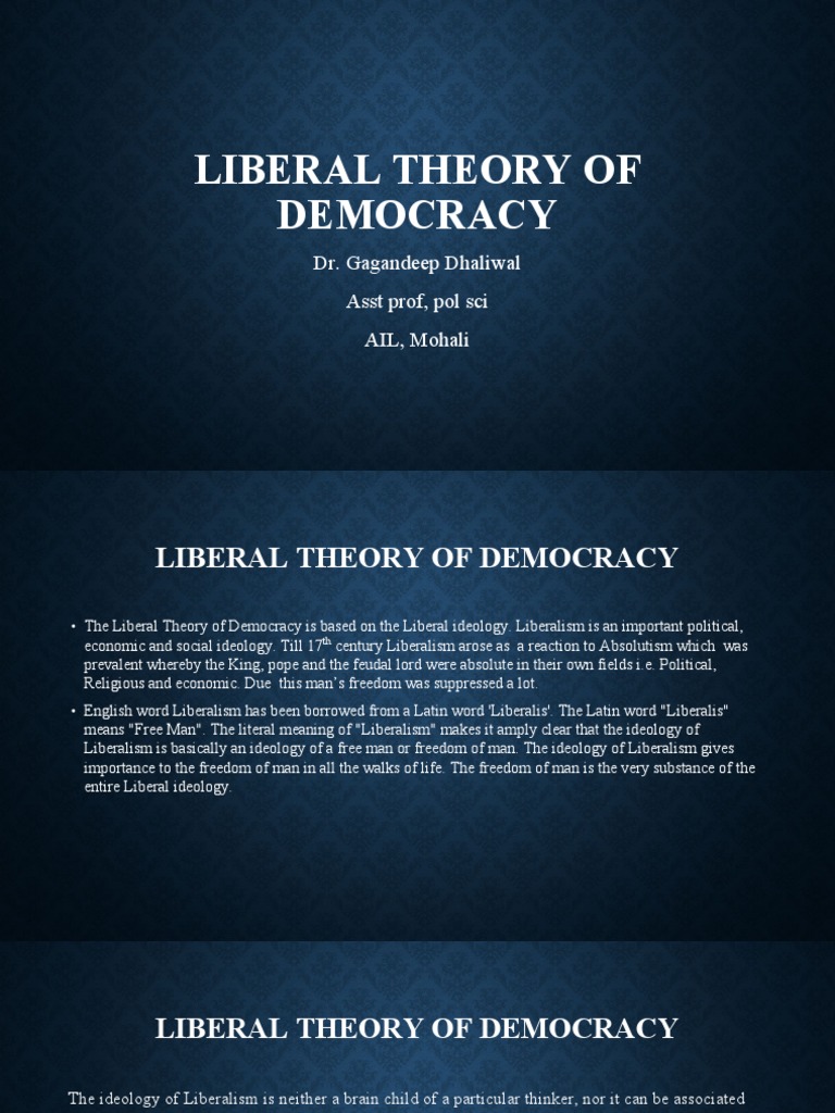 Liberal Theory of Democracy | PDF | Liberalism | Democracy