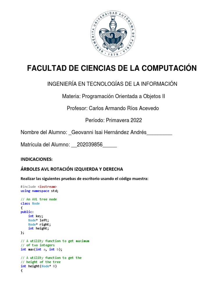 Ejercicios (Árboles Avl) | PDF | Algorithms And Data Structures | Computer Programming