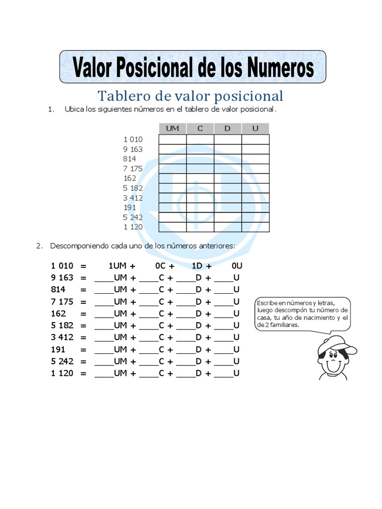 Hojas De Trabajo De Valor Posicional De Quinto Grado