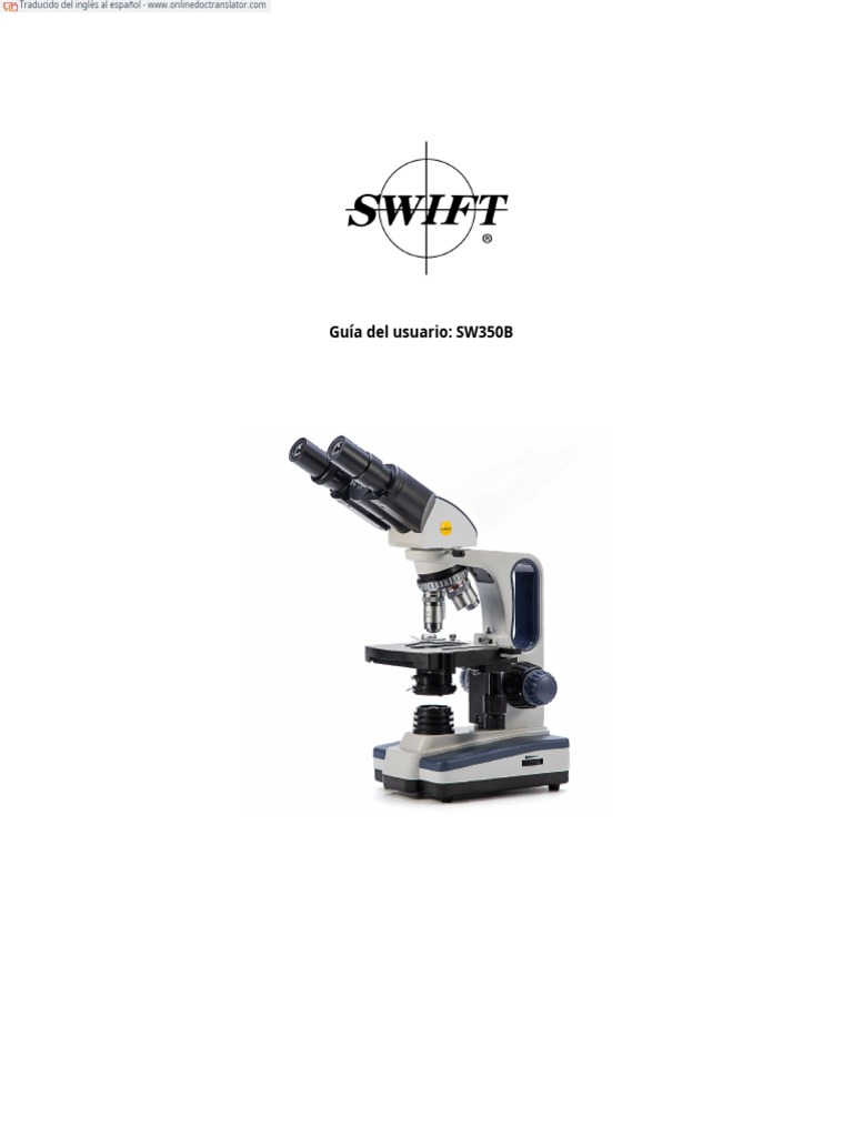 Guía del Microscopio Swift SW350B | PDF | Óptica | Equipo