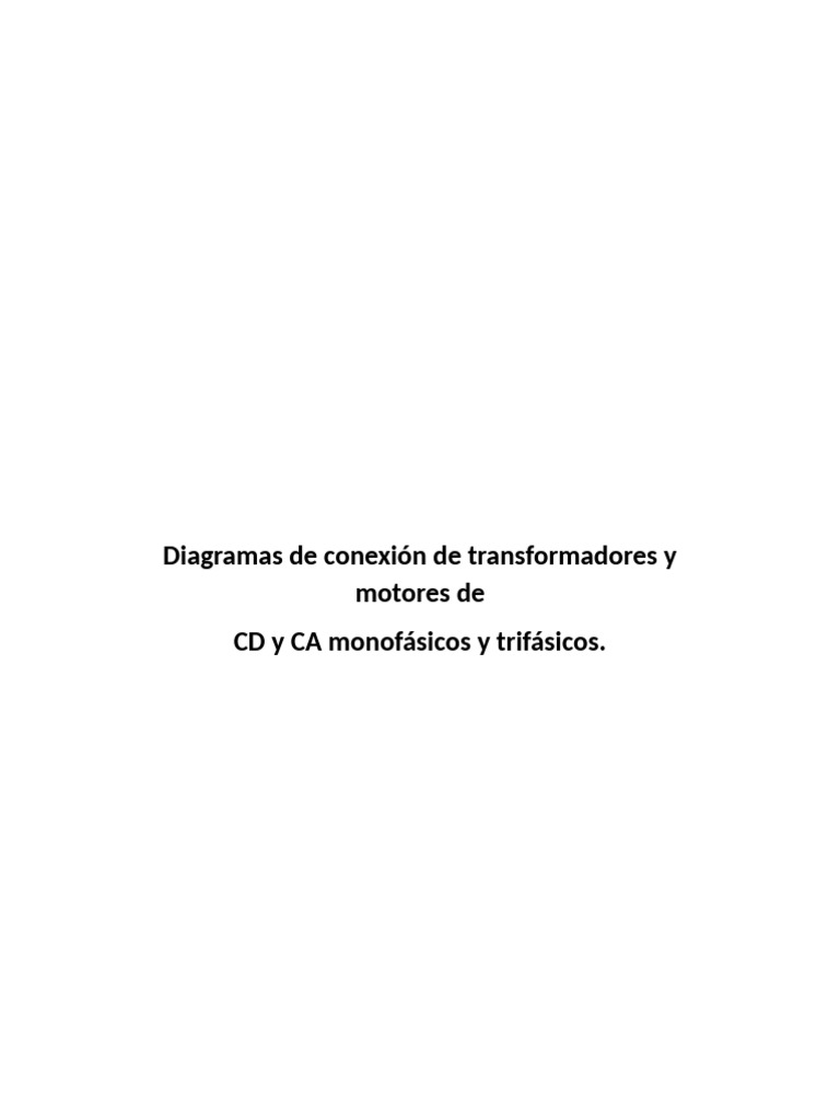 Diagramas de Conexi N de Transformadores y Motores de | PDF ...