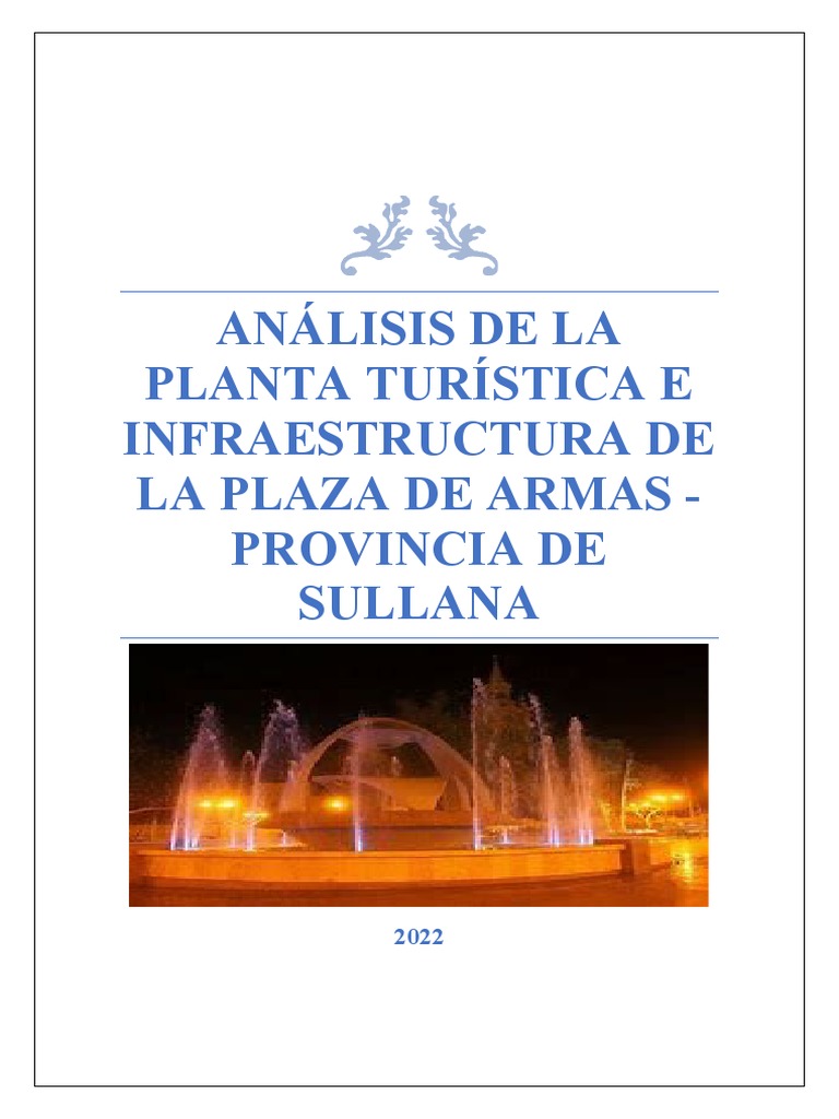 Analisis de La Planta Turistica e Infraestructura en La Provincia de ...