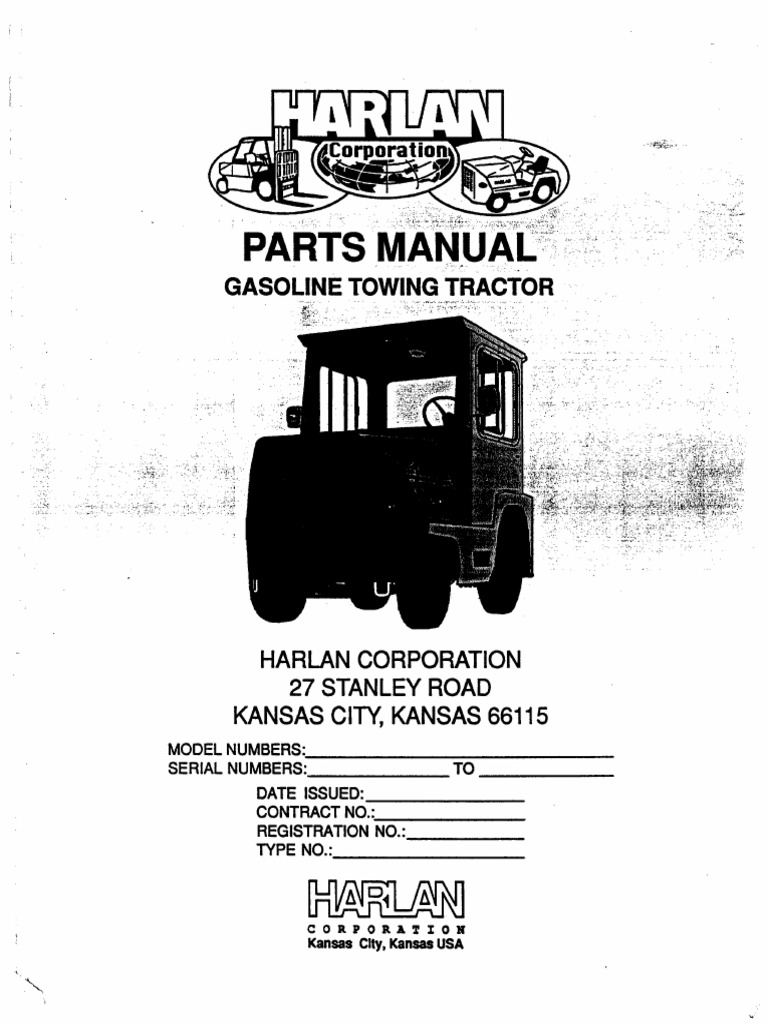 Harlan Gasoline Towing Tractor Parts Manual | PDF | Vehicles ...