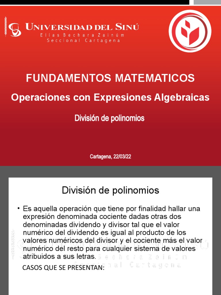 Division de Polinomios | PDF | División (Matemáticas) | Álgebra abstracta