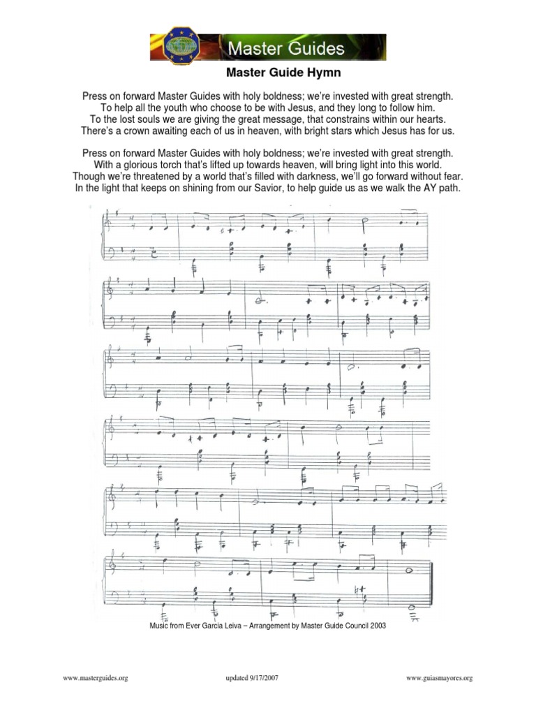 Master Guide Hymn Lyrics | PDF