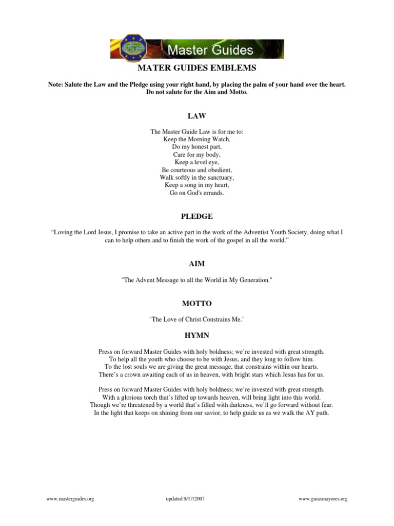 MG Law, Pledge & Anthem | PDF | Jesus | Abrahamic Religions