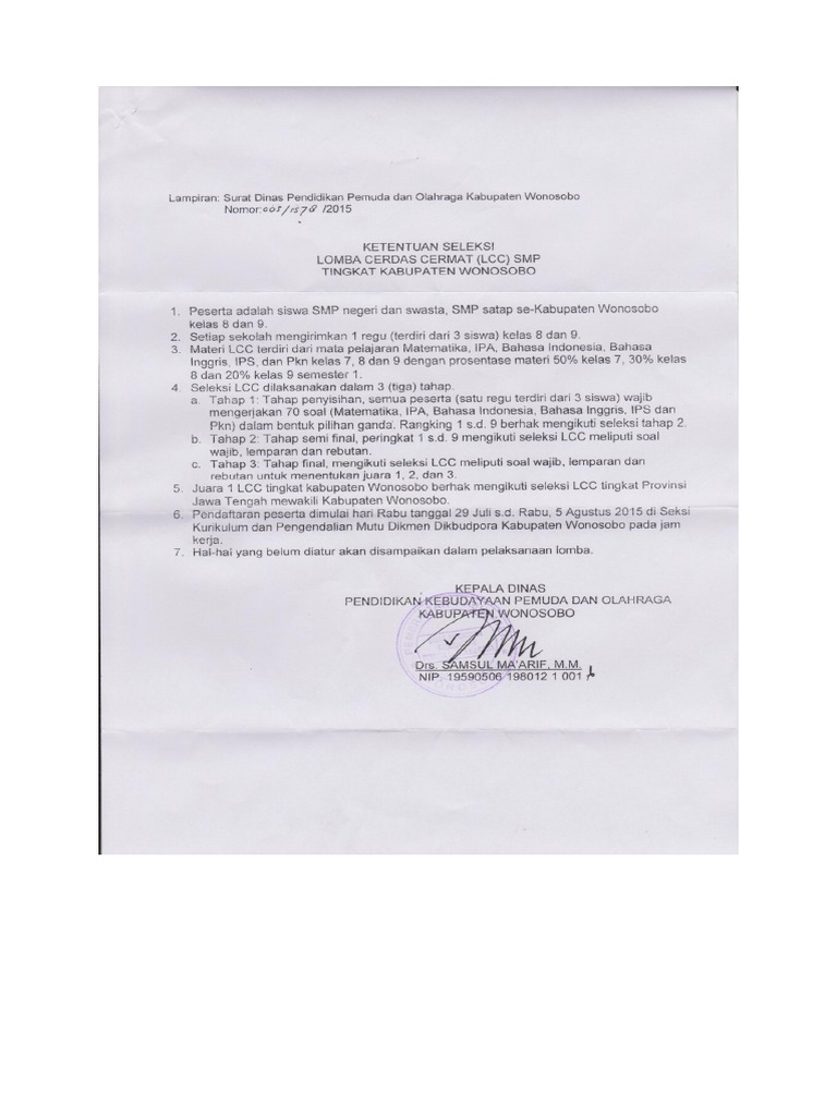 Cerdas Cermat I CC SMP Mengerjakan 70 Soal Matematika Ipa Bahasa Indonesia | PDF