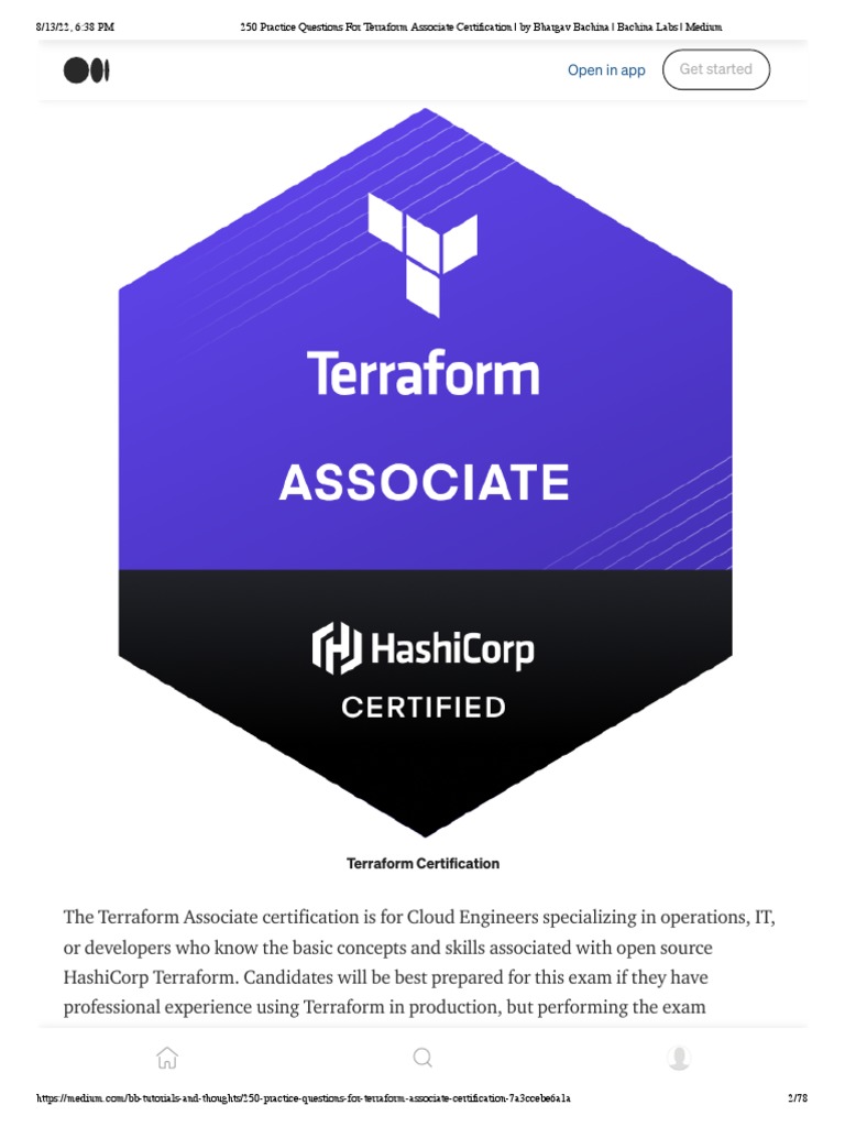 250 Questions for Terraform Associate Exam | PDF | Business | Computers