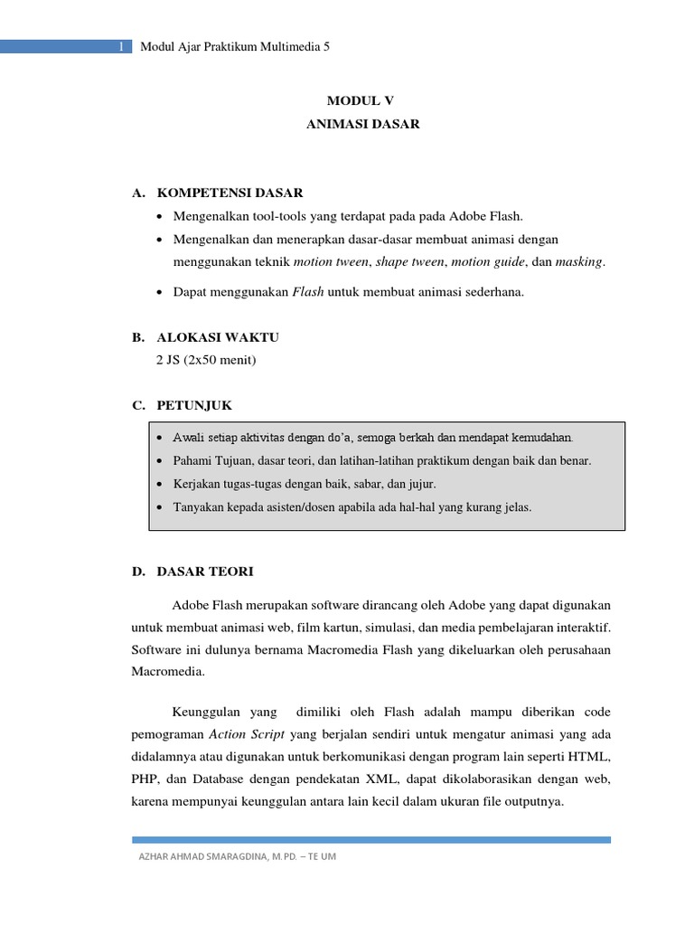 Modul 5 Animasi Dasar | PDF | Komputer