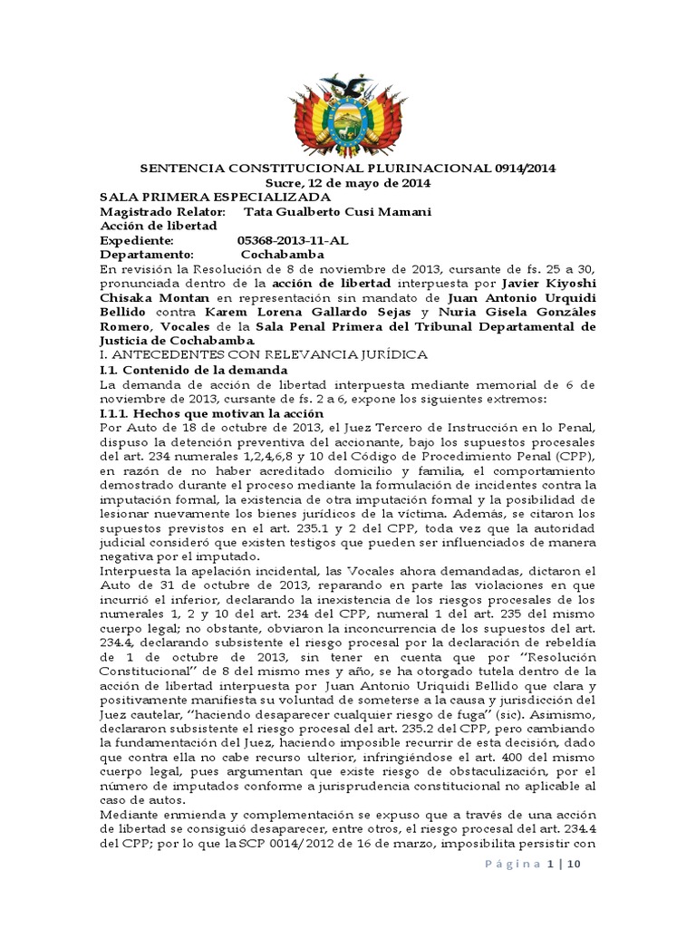 SCP 0914 2014 Art 234 4 | PDF | Mandato | Habeas corpus