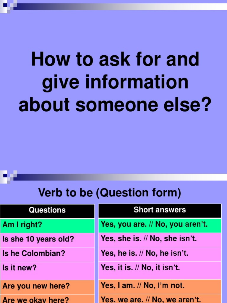 Week 1 - Ask About People in A Photo | PDF