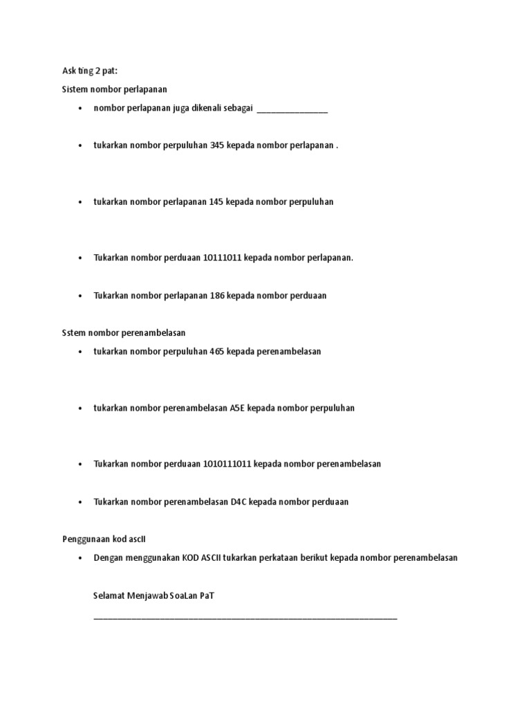 Latihan Ask Ting2 | PDF