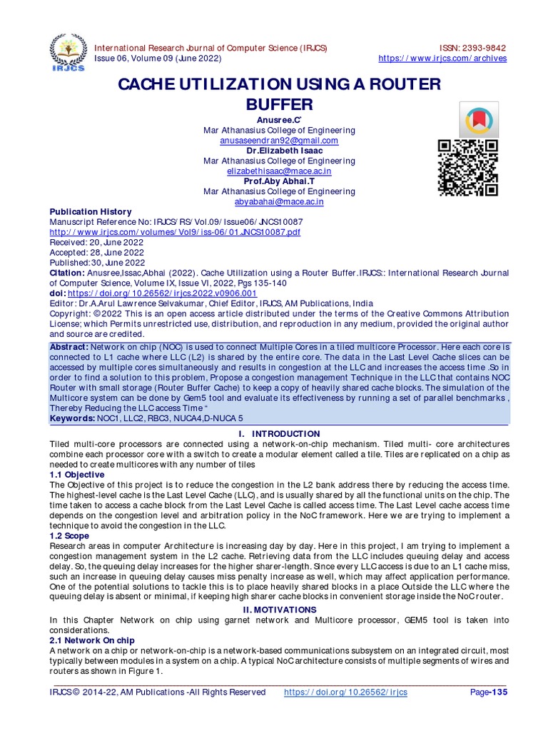 Cache Utilization Using A Router Buffer | PDF | Cpu Cache | Computing