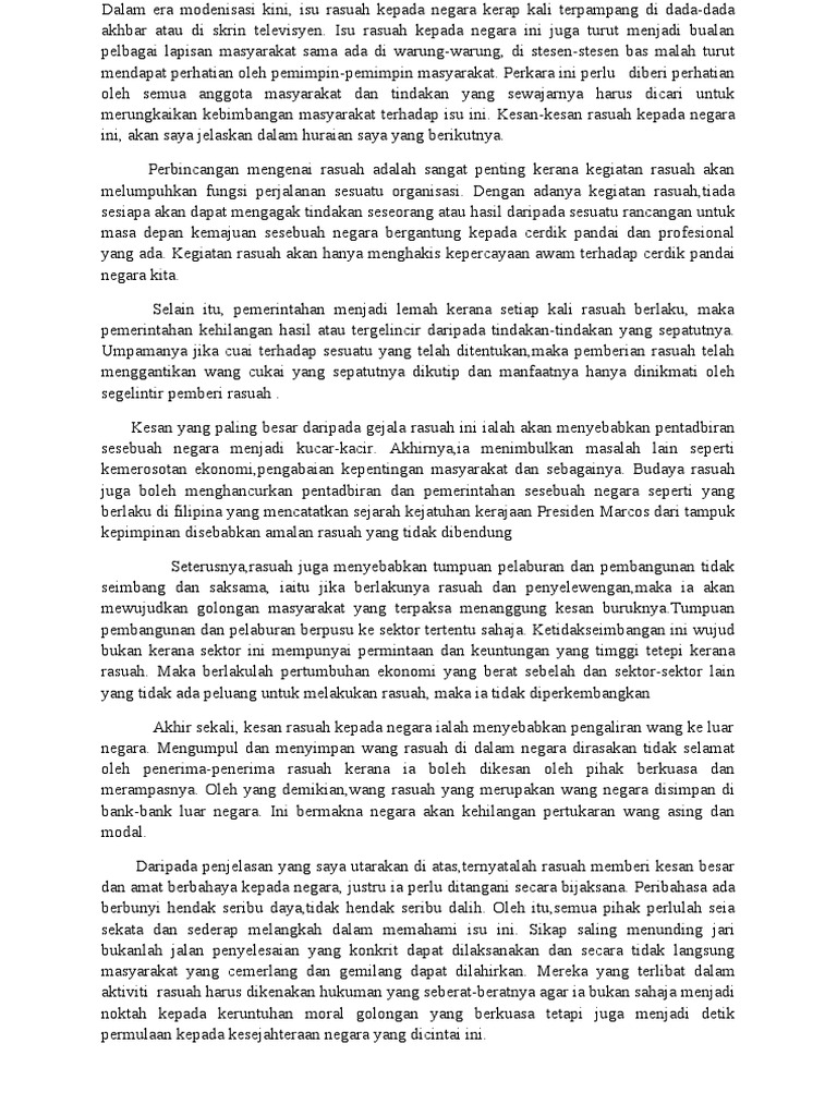 Skrip - Pidato Anti Rasuah | PDF