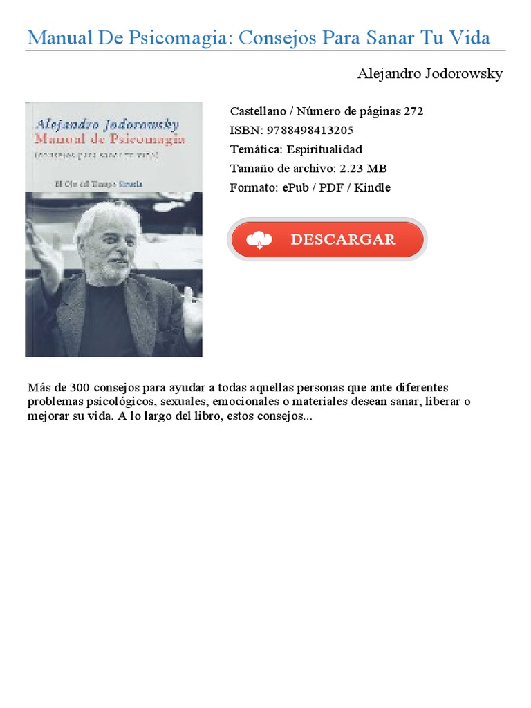 Manual de Psicomagia Consejos para Alejandro 74786501 | PDF | E Reader
