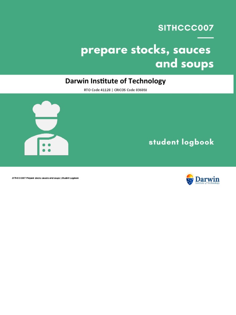 SITHCCC007 Student Logbook | PDF | Soup | Sauce