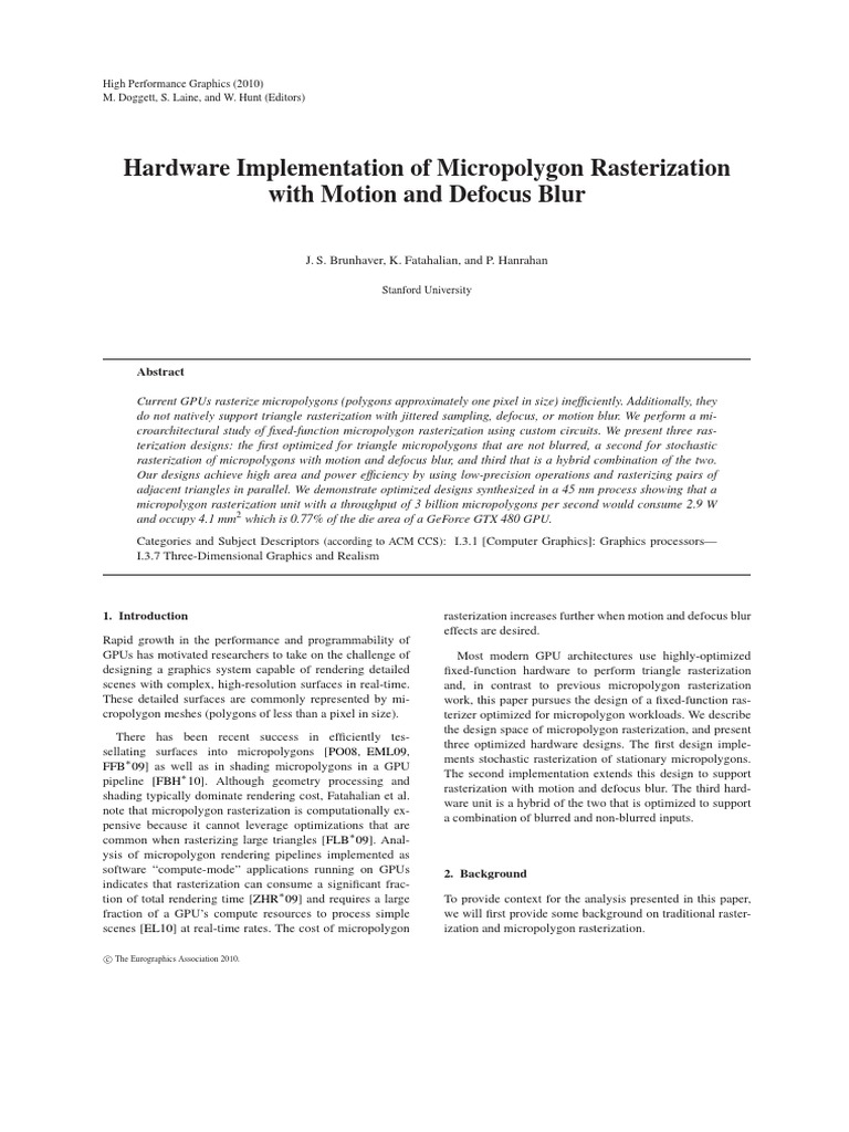 73 Rasterization HwImplOfMicropolygonRasterization | PDF | Graphics Processing Unit | Computer ...