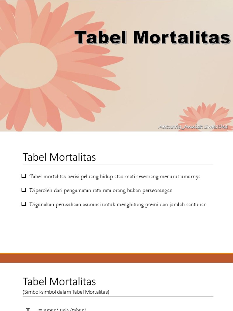 Tabel Mortalitas | PDF | Metode & Bahan Ajar