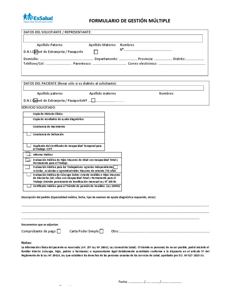 Formulario Gestion Multiple | PDF