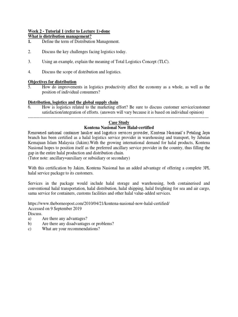 Distribution Management Tutorial | PDF | Warehouse | Logistics
