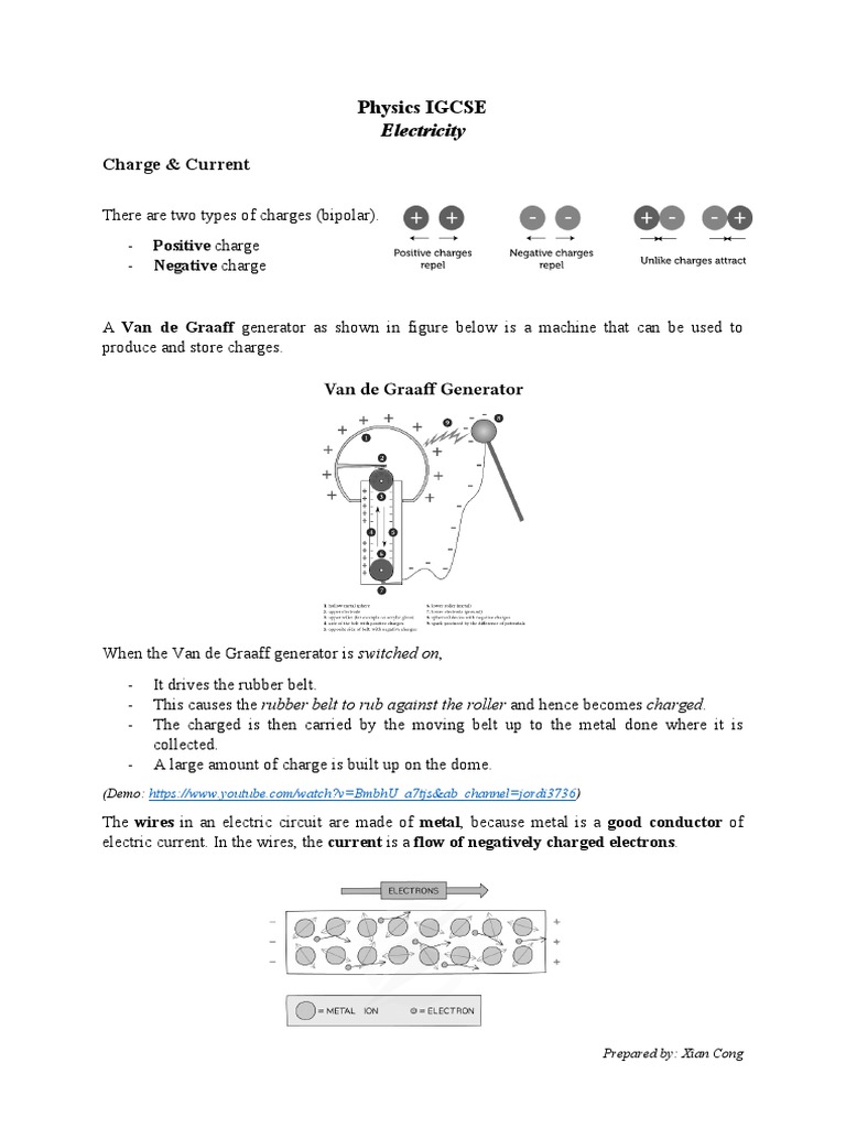 Physics IGCSE - Electricity | PDF