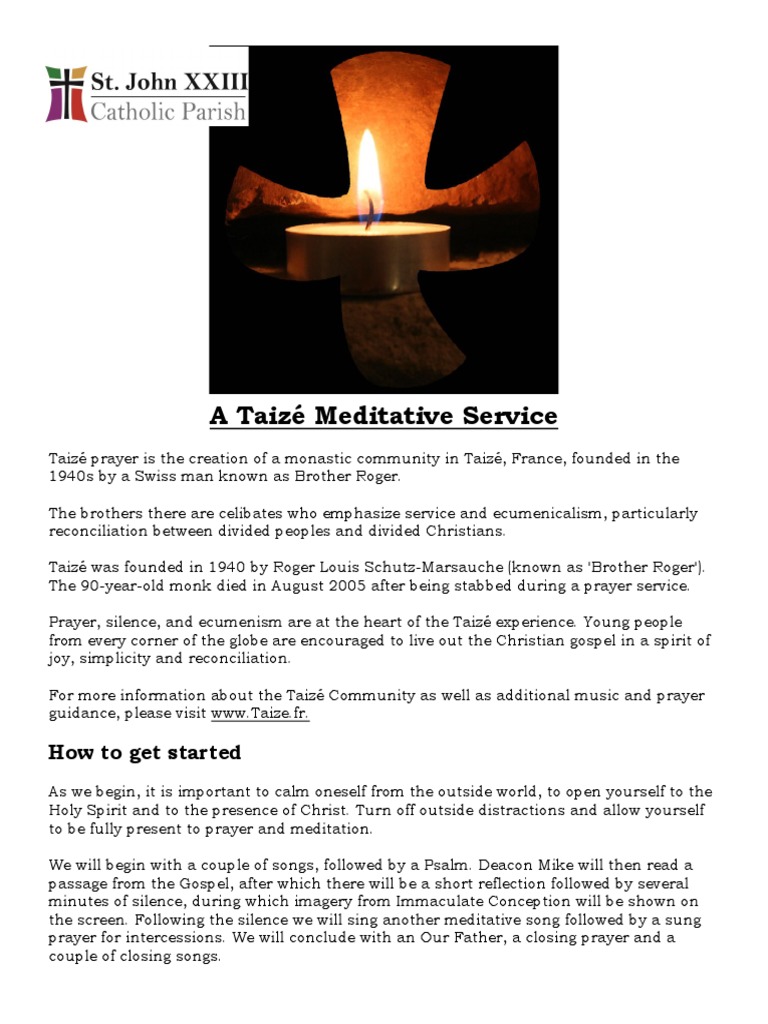 Taize Worship Guide | PDF | Lord's Prayer | Prayer