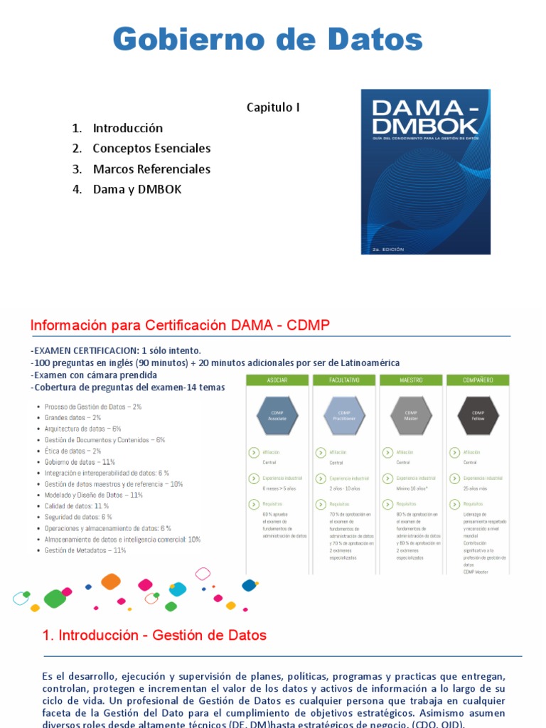 Introducción al Gobierno de Datos DAMA | PDF | Información | Metadatos