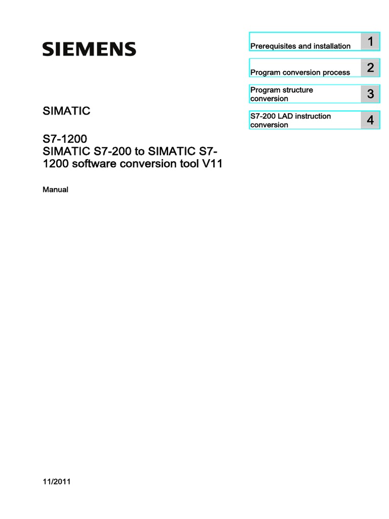 Simatic S7-1200 Simatic S7-200 To Simatic S7-1200 Software Conversion Tool V11 | Download Free ...
