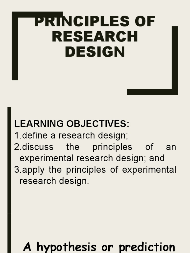 Principles of Research Design | PDF | Wellness