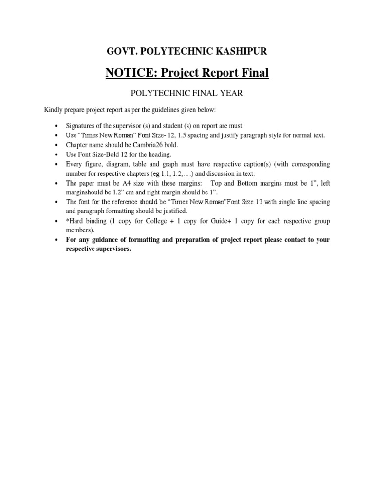 NOTICE: Project Report Final: Govt. Polytechnic Kashipur | PDF | Computing