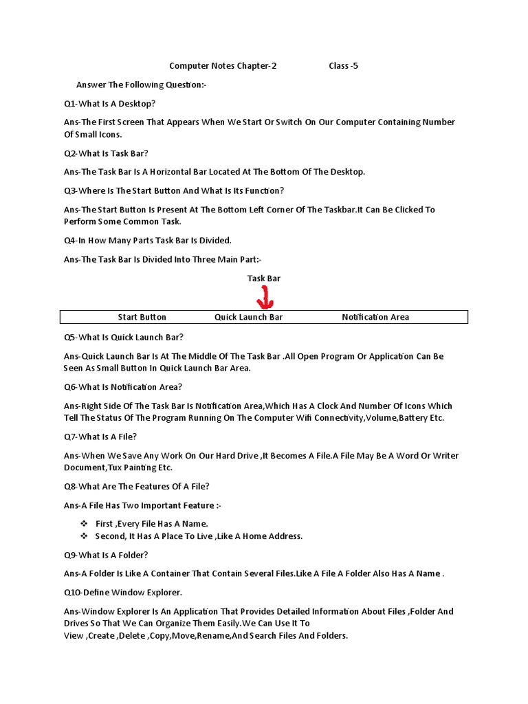 Computer Notes Chapter 2 Class 5 | PDF | Computer File | Computing
