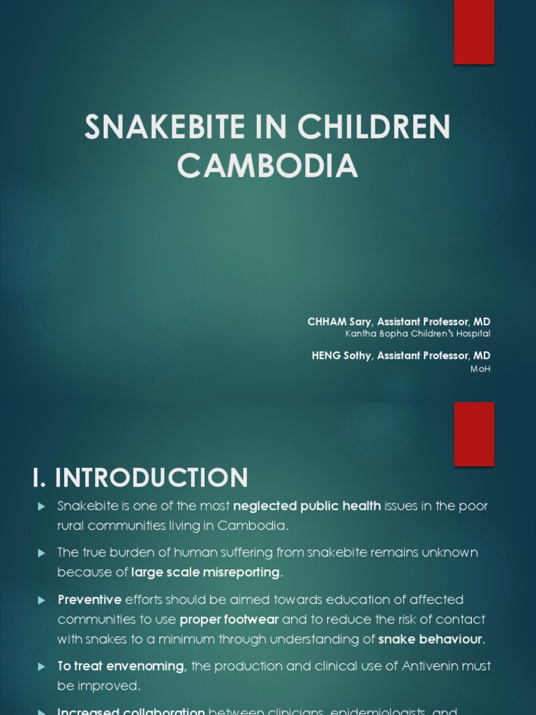 Snakebite in Cambodia - 2021 | PDF | Diseases And Disorders | Medical Specialties