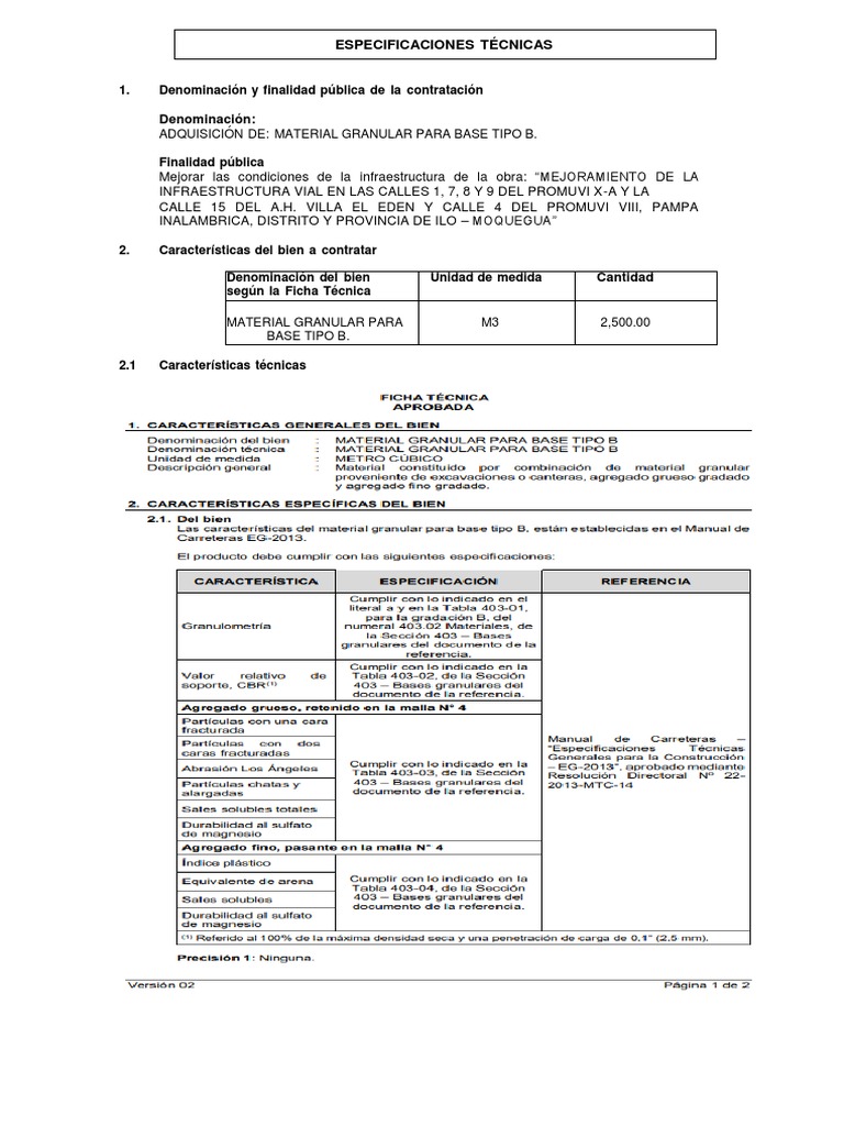 Material Base Granular Tipo B Ok Sie | PDF