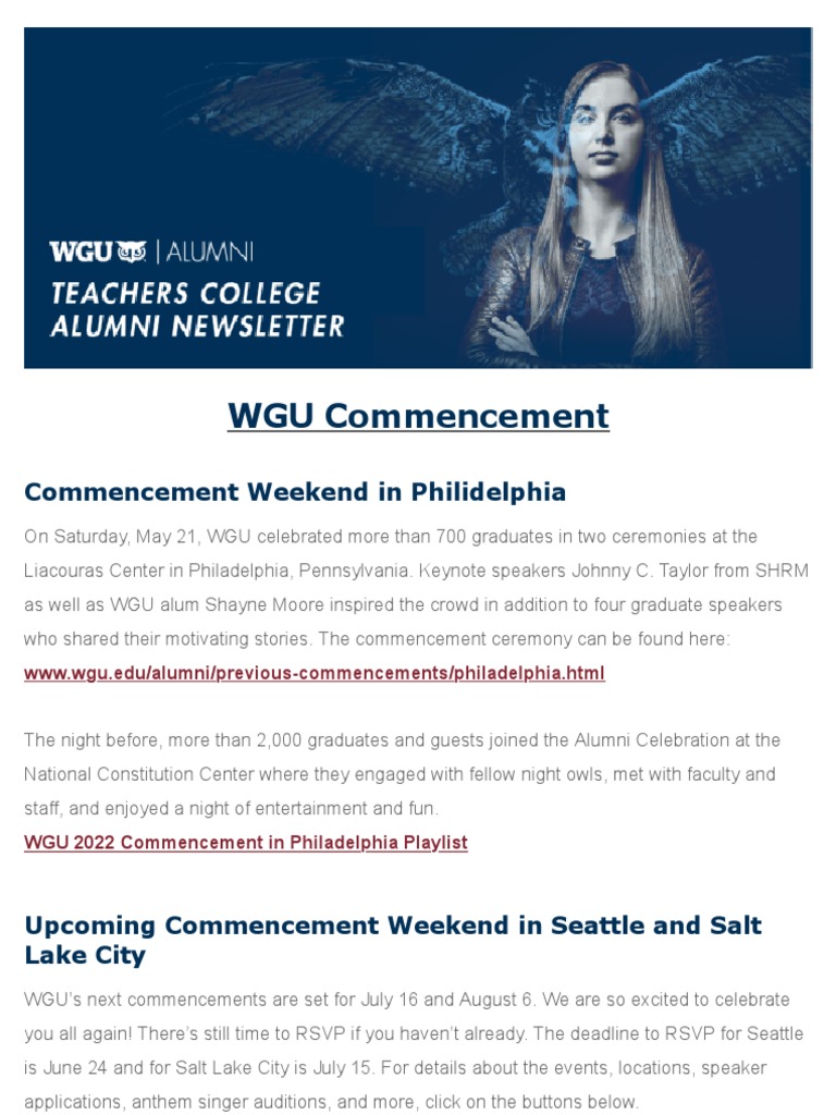 WGU Commencement: Tuesday, June 21, 2022 at 4:36:55 PM Mountain ...