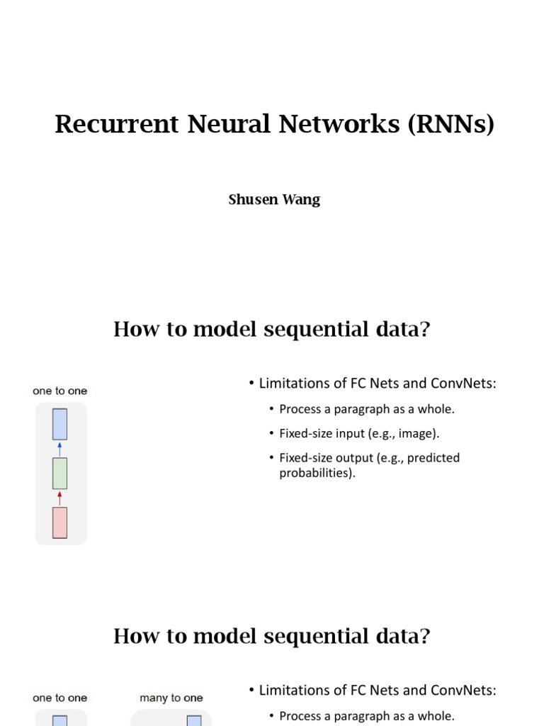 Recurrent Neural Networks (RNNS) : Shusen Wang | PDF | Machine Learning ...