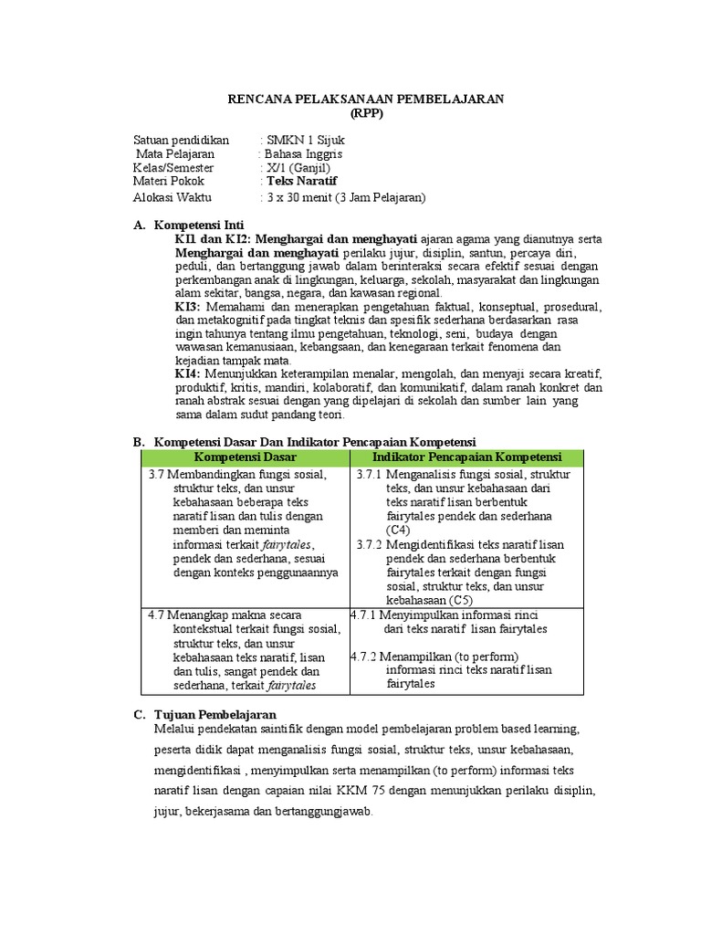 RPP Bahasa Inggris Kelas 10 Dengan LKPD | PDF | Ilmu Sosial