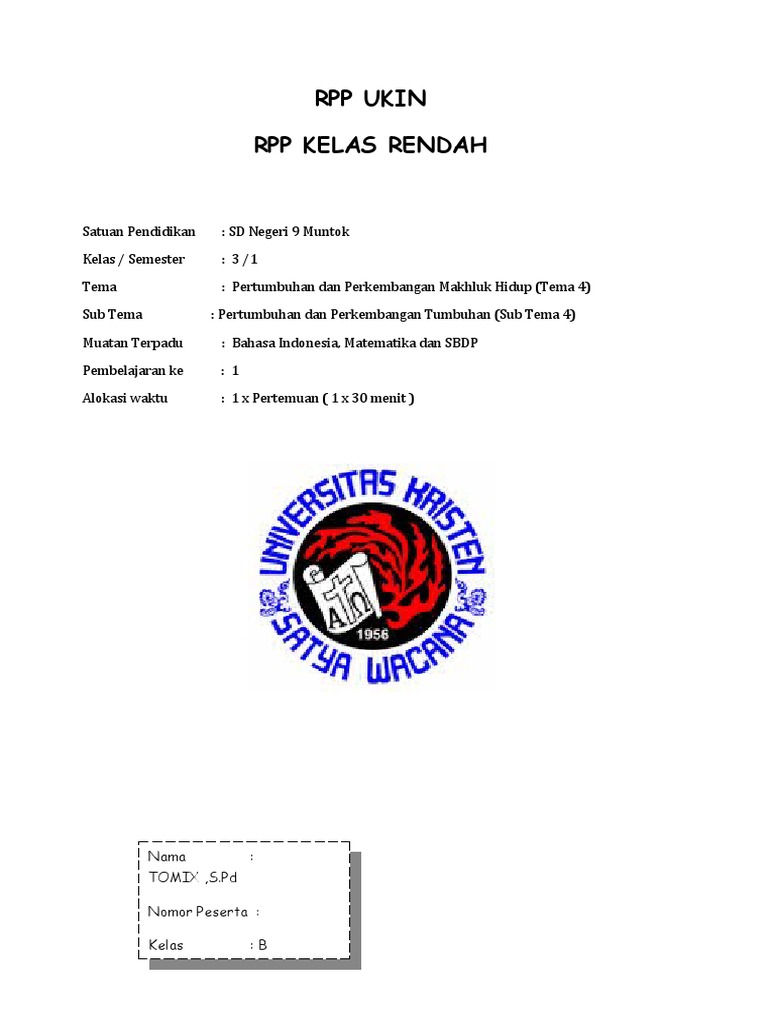 Tugas Akhir RPP Ukin | PDF