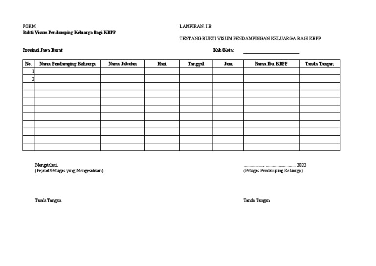 Form Visum TPK KBPP | PDF
