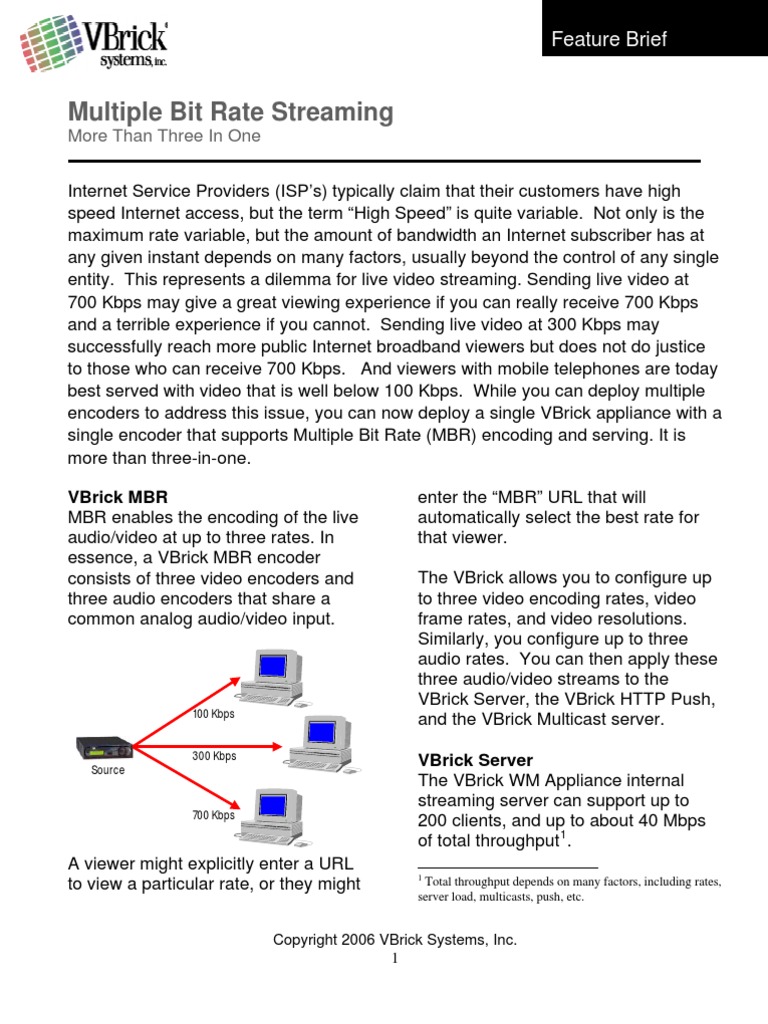 MBR Streaming | PDF | Streaming Media | Internet Access