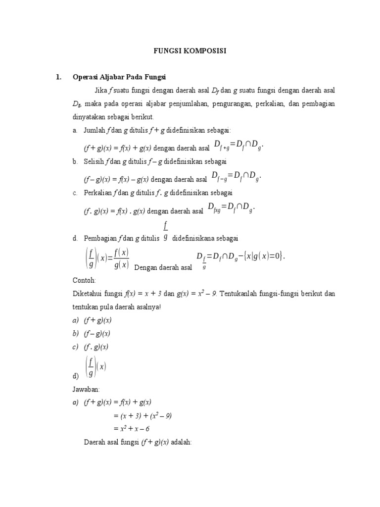 Materi Fungsi Komposisi | PDF