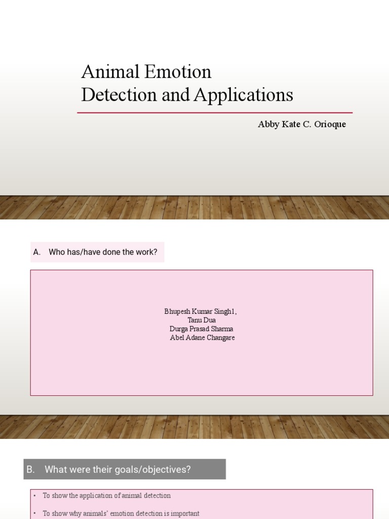 Animal Emotion Detection and Applications Presentation | PDF