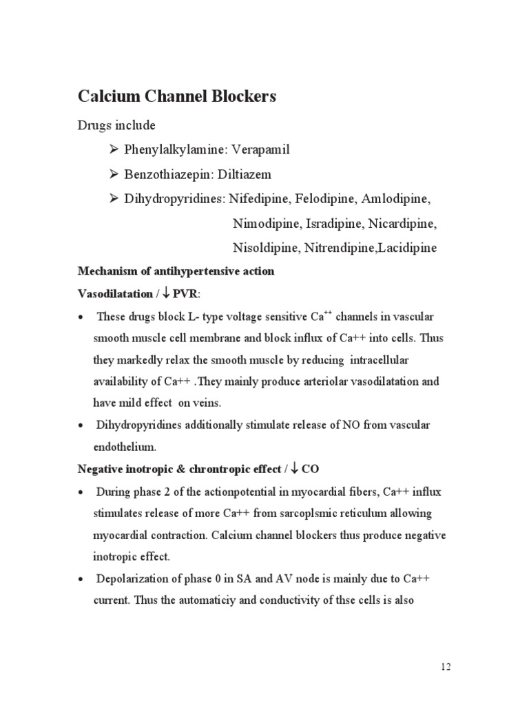Calcium Channel Blockers: Mechanisms of Action, Classes, Effects, Uses ...