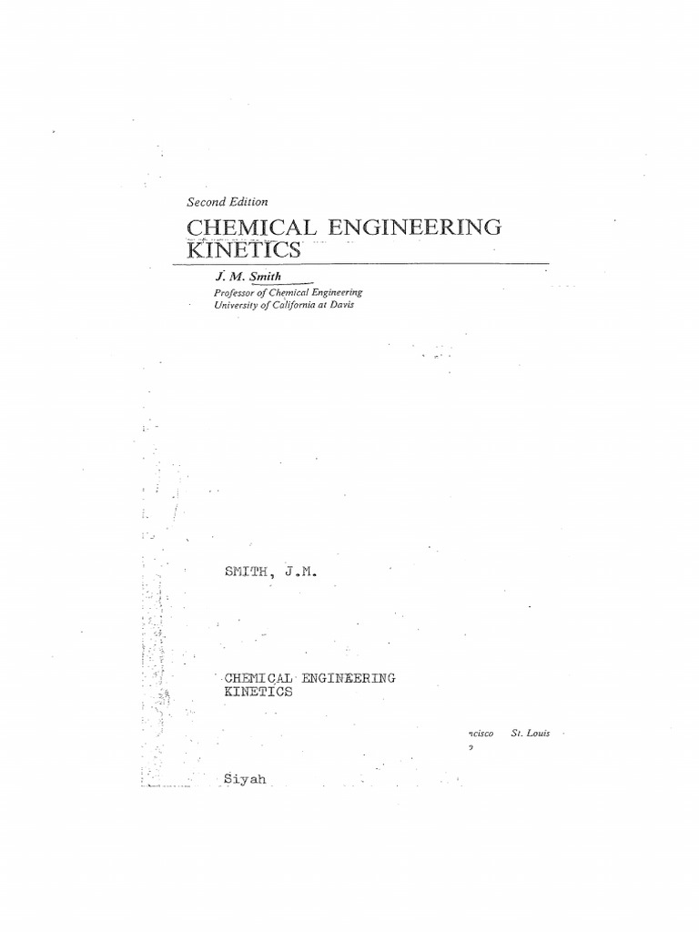 Chemical Engineering Kinetics by J M Smith | PDF