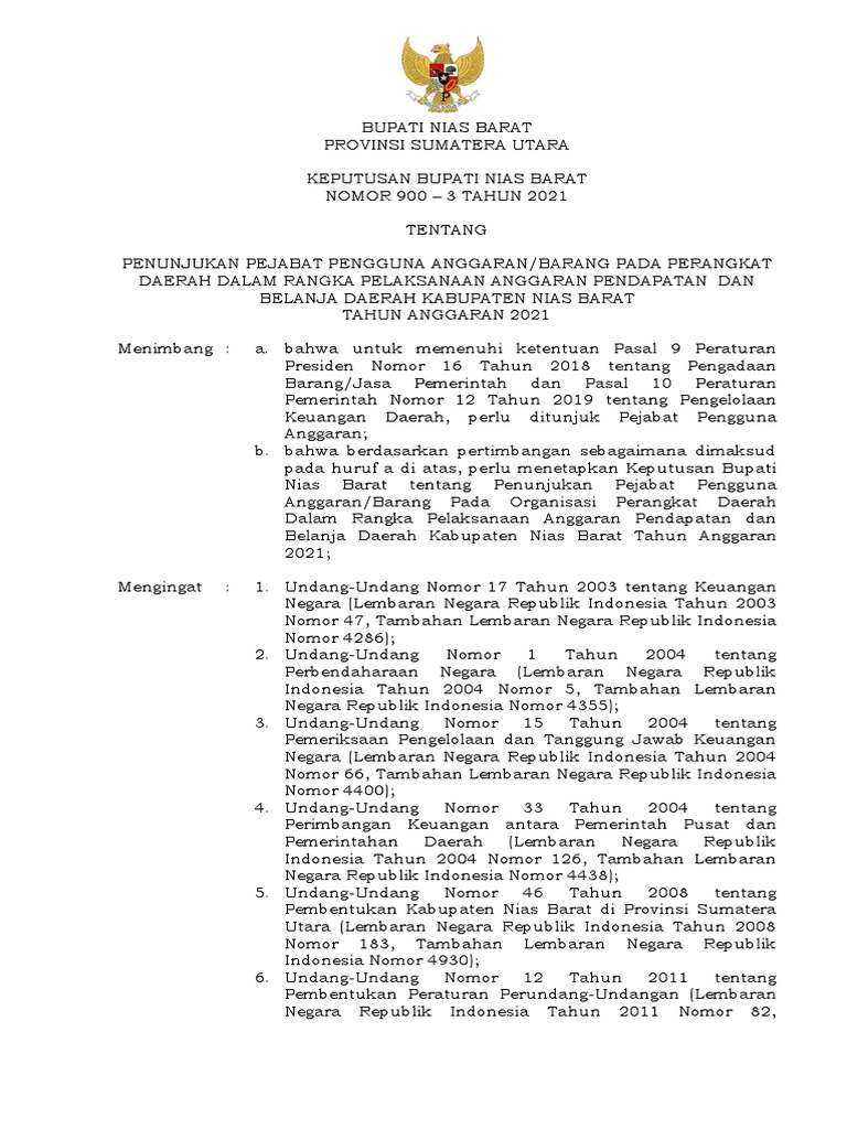 SK Pa 2021 | PDF | Pengelolaan Keuangan & Uang | Griya & Taman