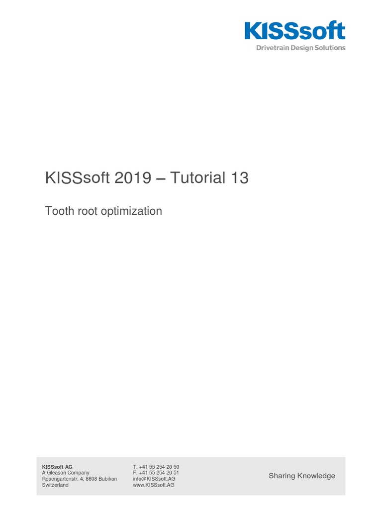KISSsoft 2019 Tutorial 13 | PDF | Gear | Ellipse